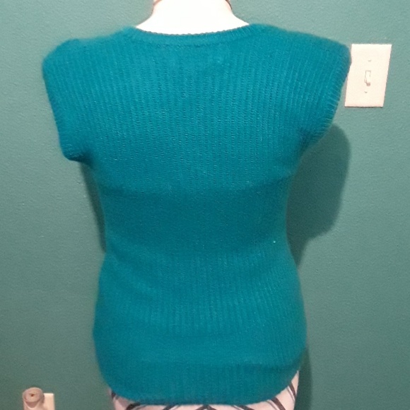 executive focus | Sweaters | Vintage Turquoise Knitted Vest Top | Poshmark